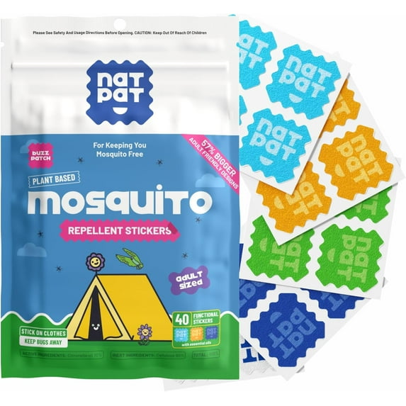 NATPAT Mosquito Patches for Adults - Plant-Based Mosquito Patches, Non ...