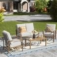 NATURAL EXPRESSIONS 4 Pieces Patio Furniture Sets,Modern Metal Outdoor ...
