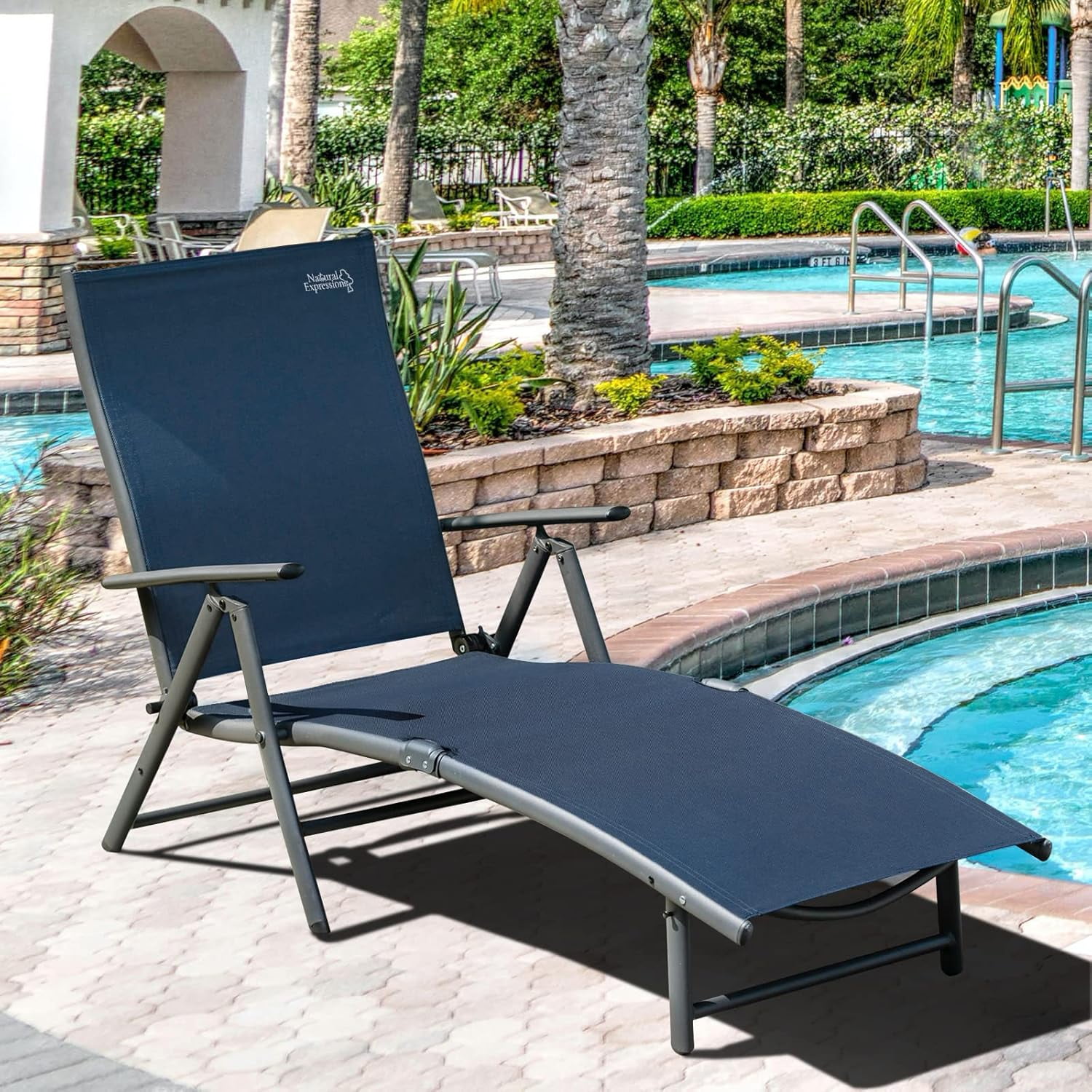 NATURAL EXPRESSIONS Chaise Lounge Outdoor, Aluminum Pool Lounger Chairs ...