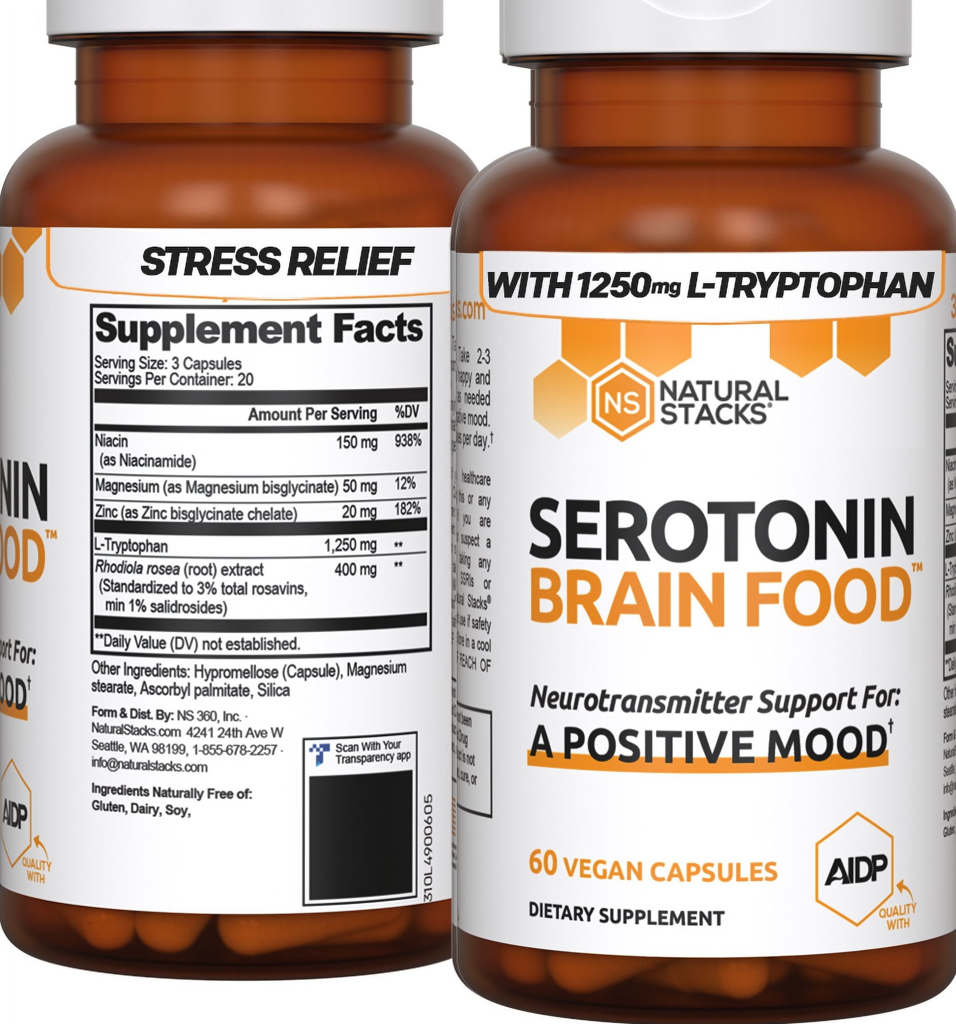 NATURAL STACKS Serotonin Brain Food - Energy & Focus Booster, Mood ...