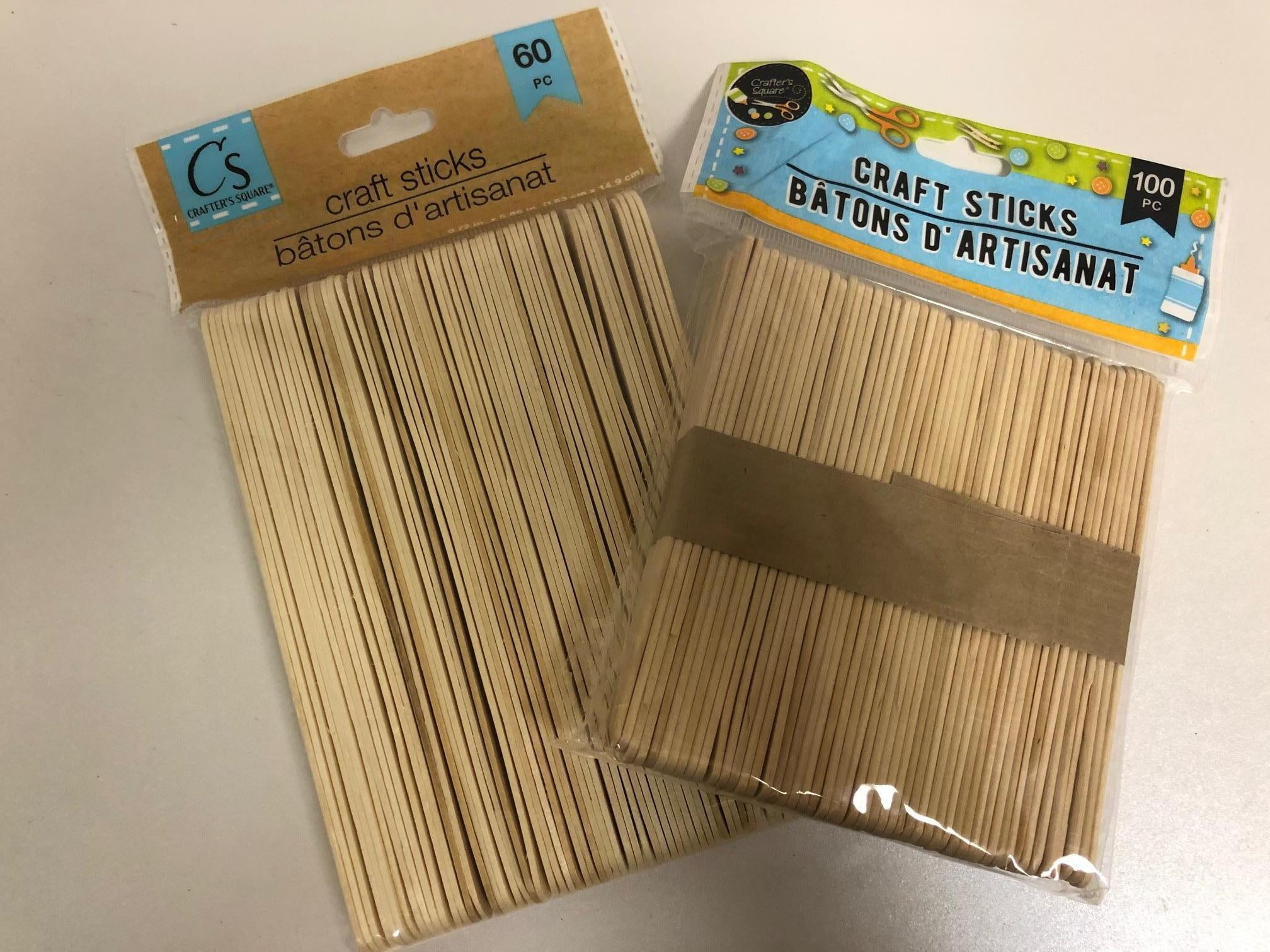 NATURAL WOODEN POPSICLE STICKS Wood Craft Stick School Art; Combo of 2 ...
