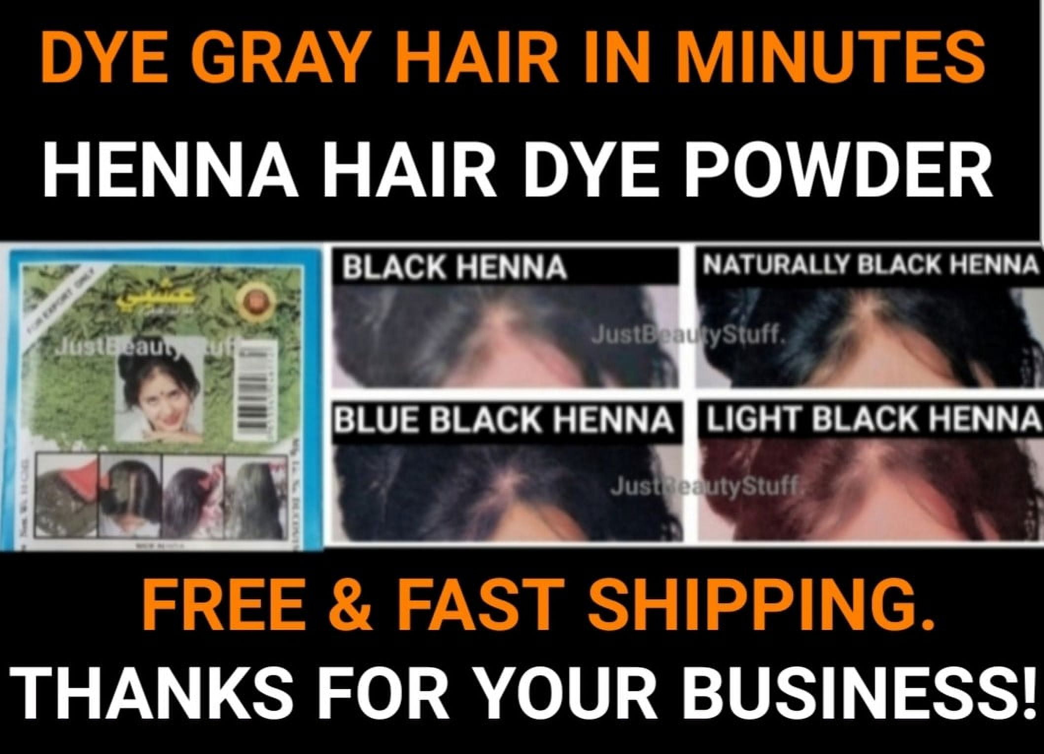 NATURALLY BLACK HENNA HAIR DYE POWDER-COLOR GRAY HAIR IN MINUTES-6 ...