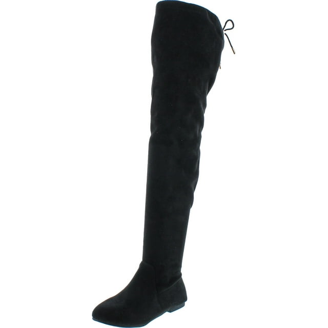 NATURE BREEZE Vickie-41TH Women's Stretchy Thigh High Flat Heel Boot ...