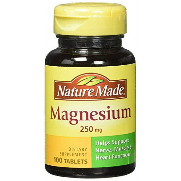NATURE MADE Magnesium, 250 mg, Tablets, 100 ct - Walmart Business Supplies