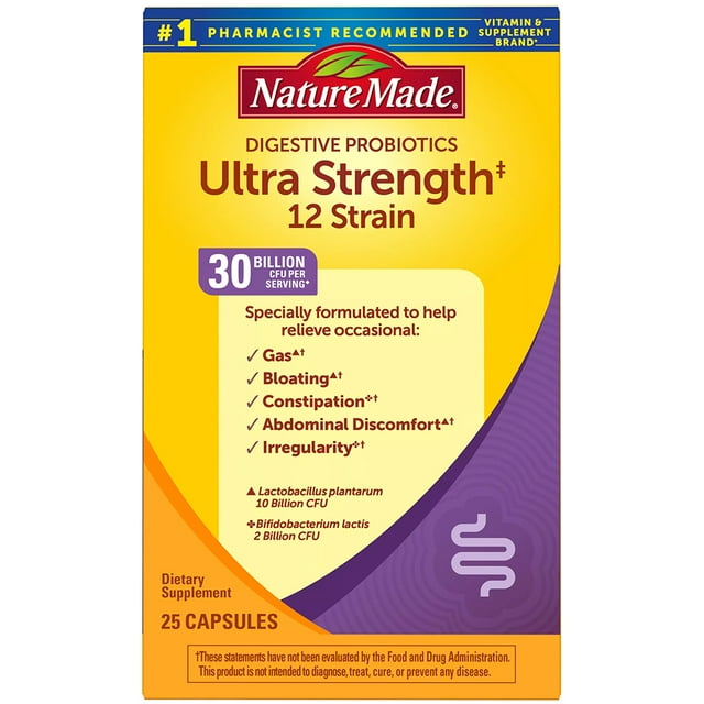 Nature Made Ultra-Strength Multi-Strain 12 Probiotics, Digestive ...