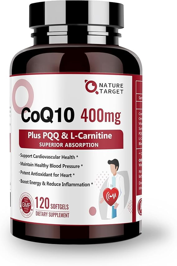 NATURE TARGET CoQ10-400mg with PQQ Omega-3s and L-Carnitine High ...