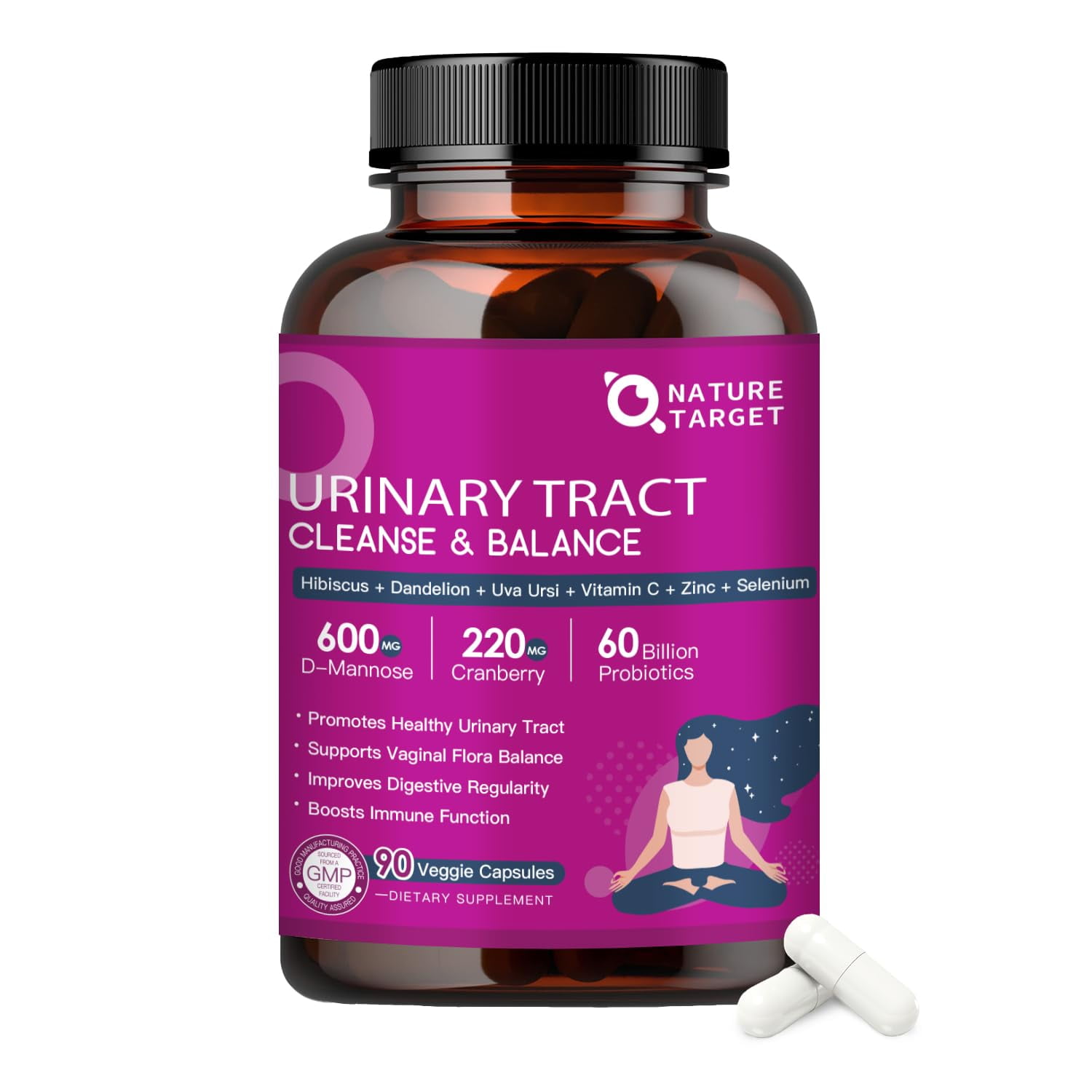 NATURE TARGET Probiotics for Women Urinary Tract Health with D Mannose ...