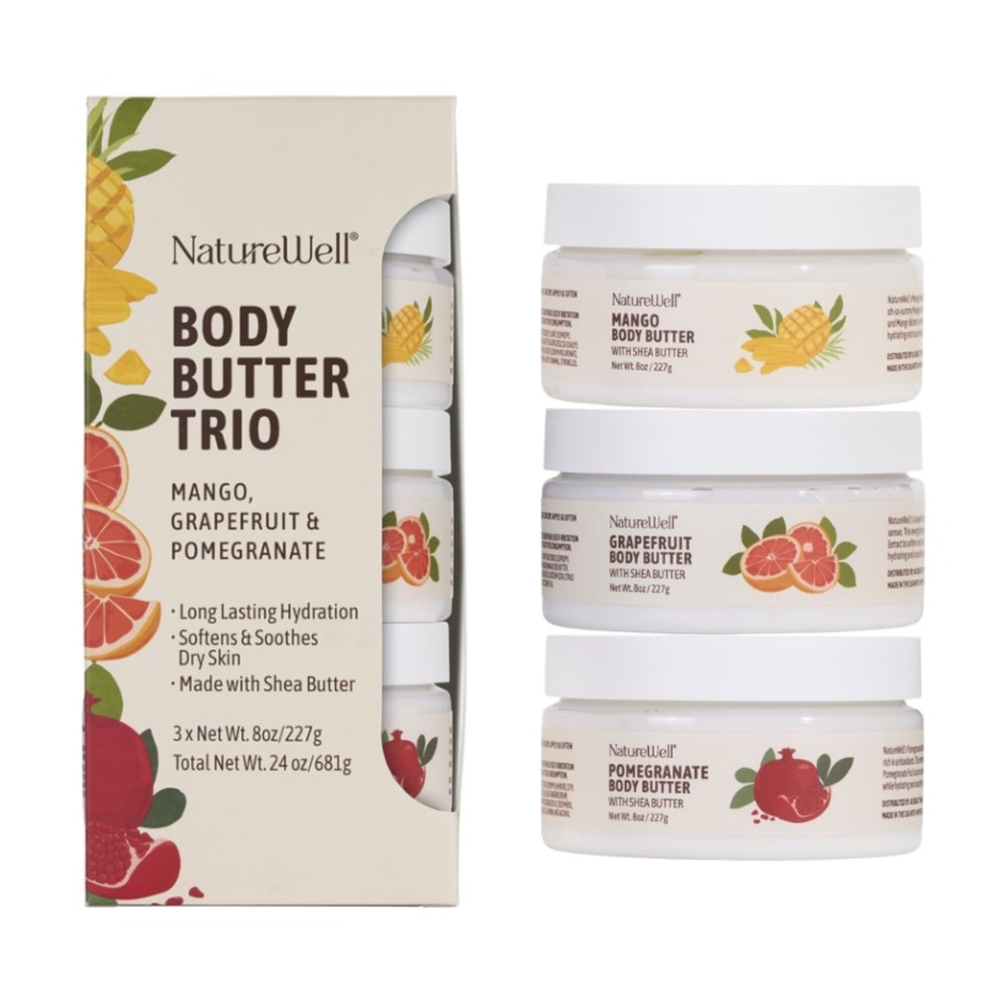 NATURE WELL Shea Body MZF22 Butter Variety Pack, Includes Grapefruit ...