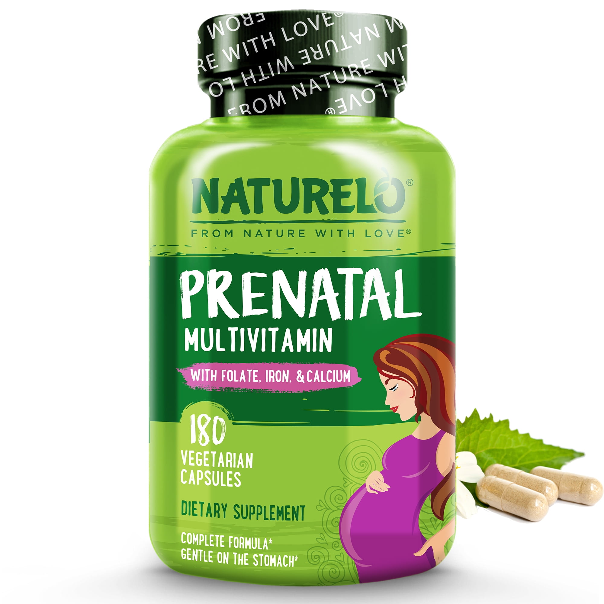 NATURELO Prenatal Multivitamin with Gentle Chelated Iron, Methyl Folate ...