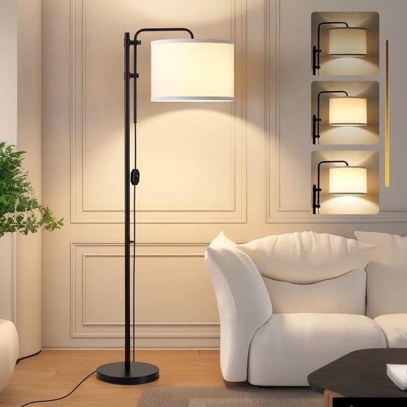 NATYSWAN Floor Lamp for Living Room, Adjustable Height Standing Lamps ...