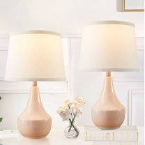 Creative Co-Op Metal Table Lamp with Pleated Linen Shade, Brass and ...