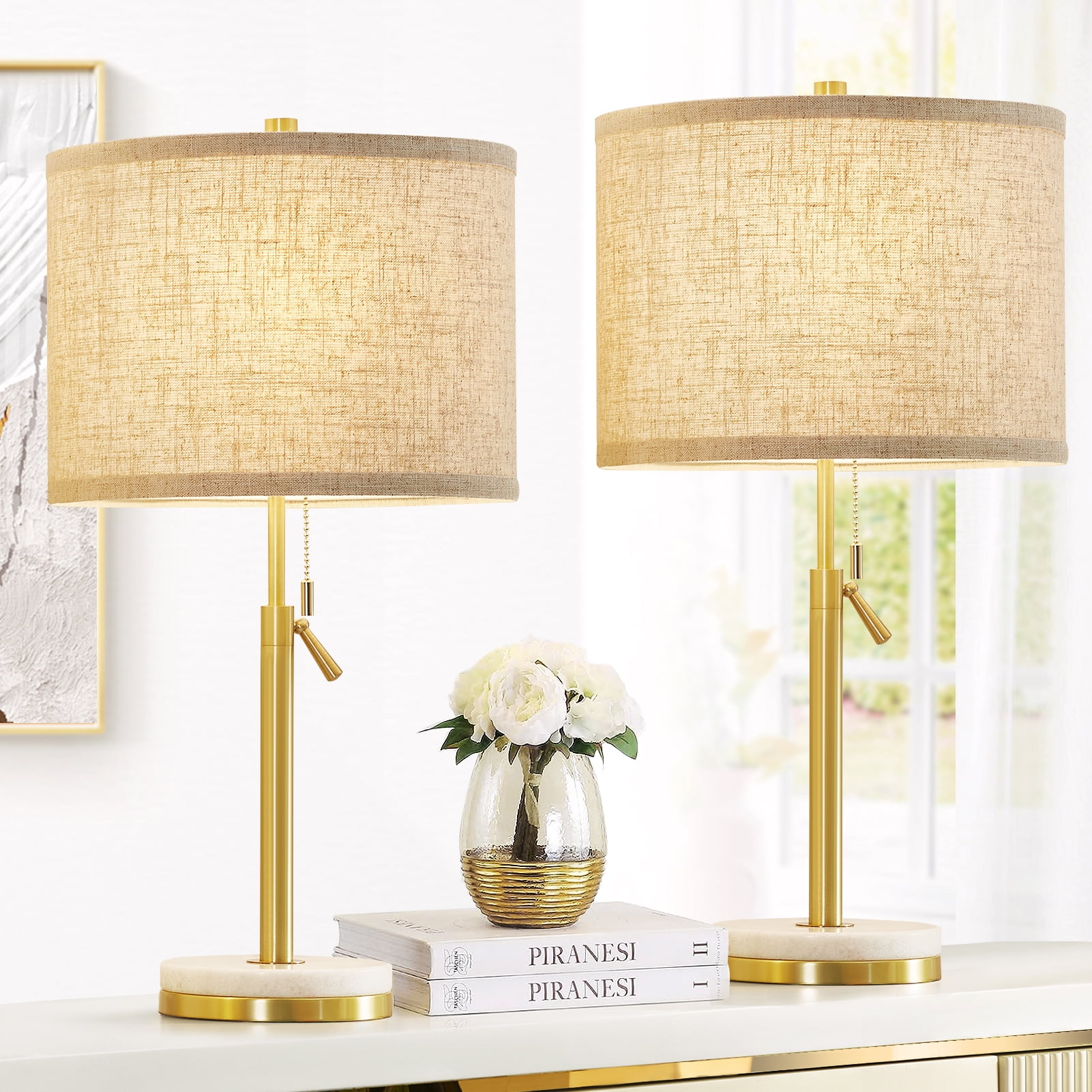 Free Shipping! NATYSWAN Table Lamps set of 2, Adjustable Height Glod ...