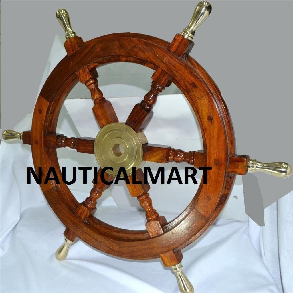 Menolana Boat Rudder Wall Art Decor,Decorative Nautical Wheel Prop ...