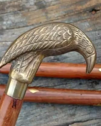 NAUTICALMARTUS Antique 3 fold Designer Brass Raven Crow Head Handle ...