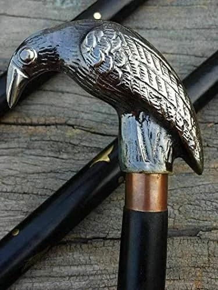 NAUTICALMARTUS BY Antique Brass Crow Raven Head Handle Walking Stick ...