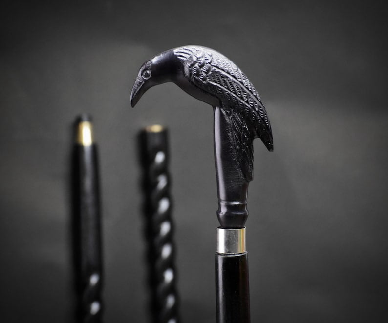 NAUTICALMARTUS BY Brass Raven Handle Walking Stick Spiral Cane Handmade ...