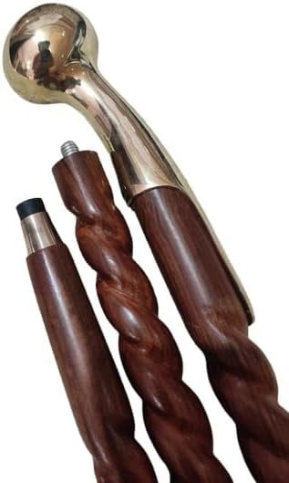 NAUTICALMARTUS Solid Brass Horse Hames Style Walking Stick Cane Made of ...
