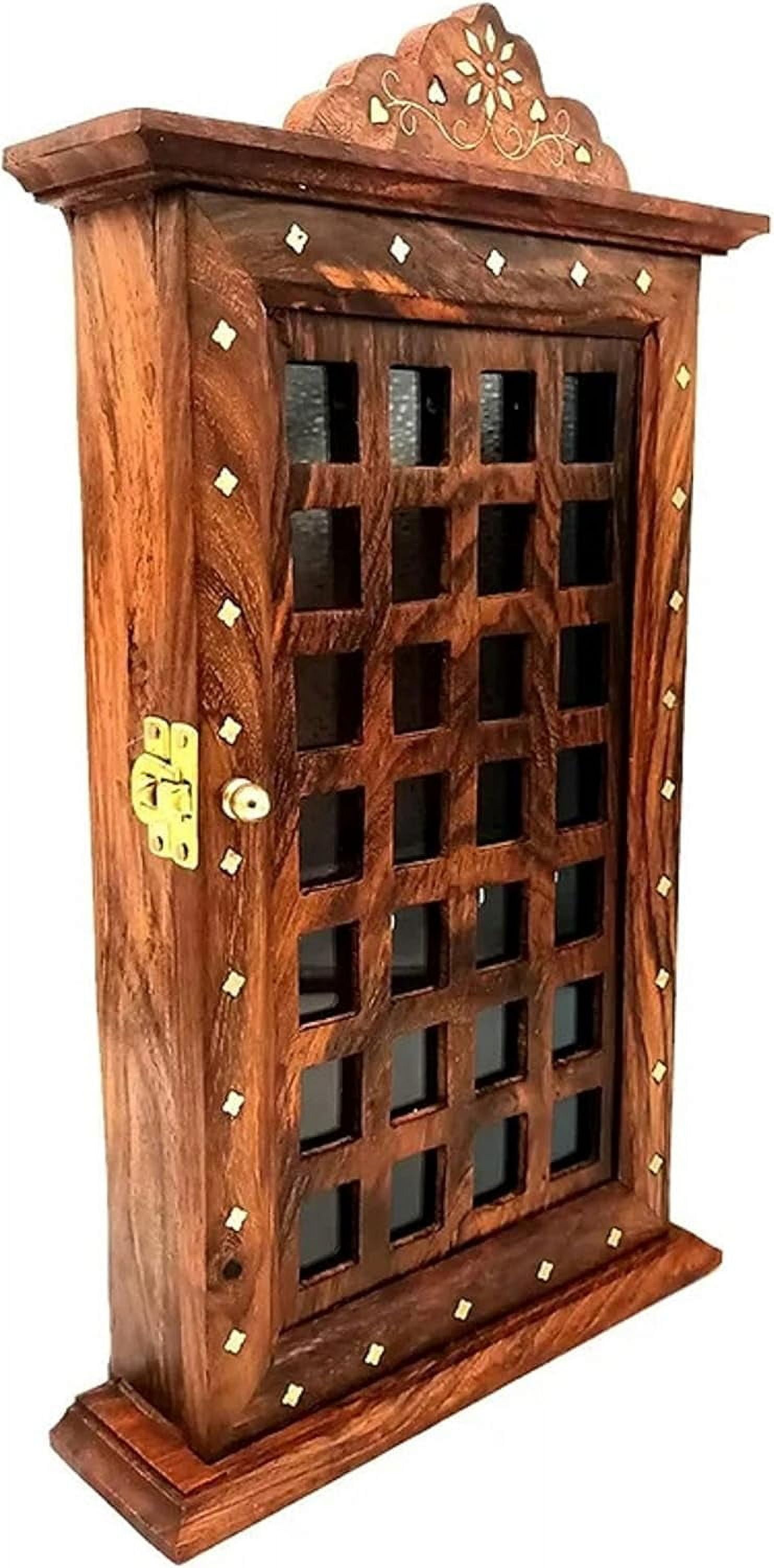 NAUTICALMARTUS Wooden Key Box Wall Hanging Key Cabinet Unique Solid ...