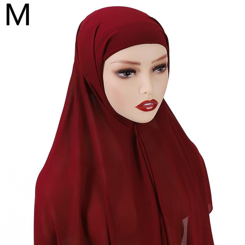 Nauxiu 1pc Chiffon Hijab Scarf For Women Veil Instant Hijab Muslim