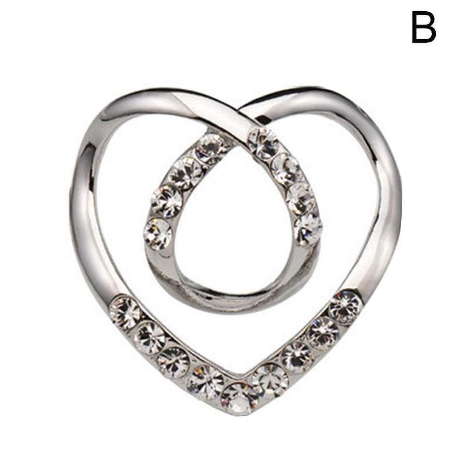 NAUXIU Crystal Brooches Heart Scarf Buckle Brooch Pin Silk Women Scarf ...