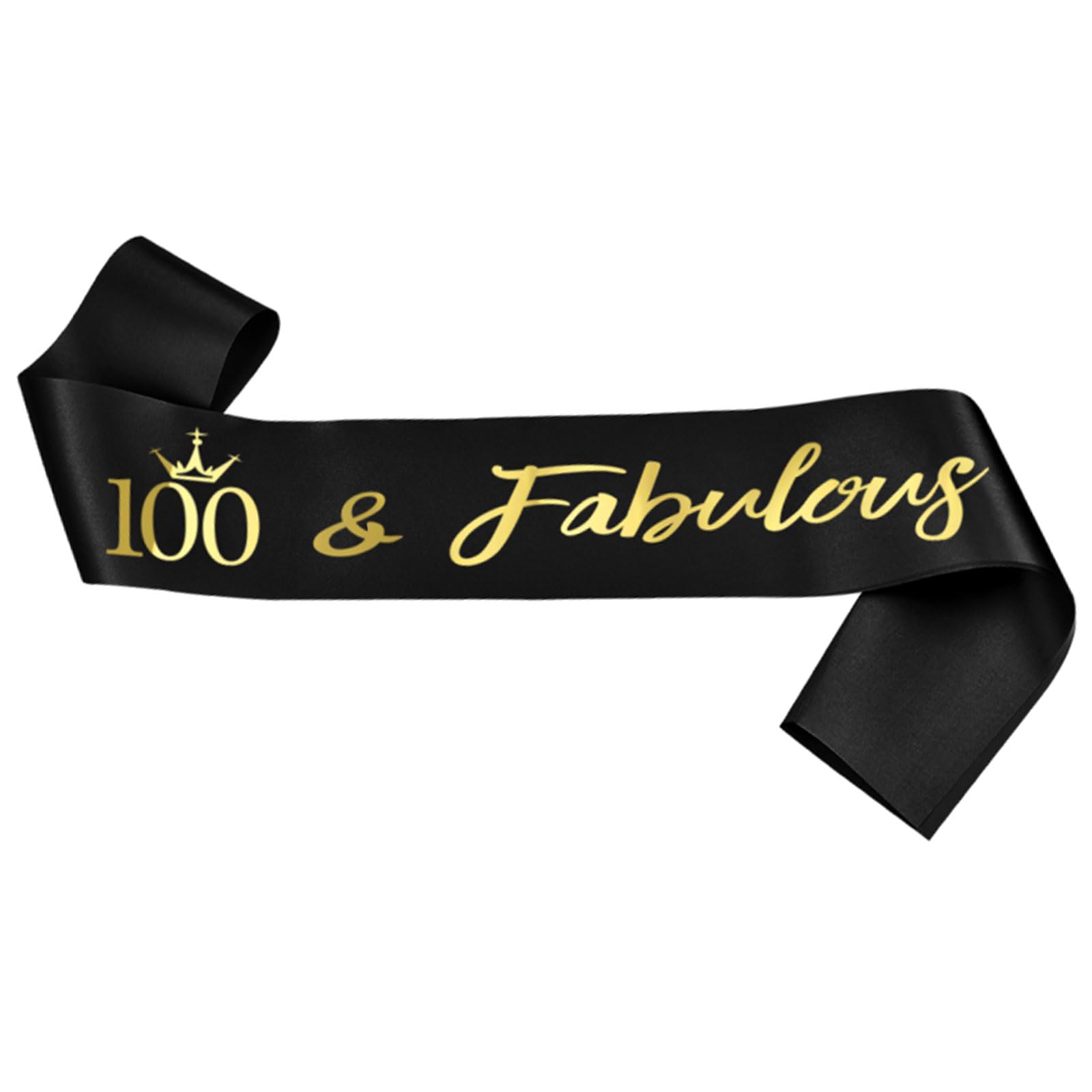 NAUXIUDSJS 100 Fabulous Sash, 100th Birthday Sash, Black Satin Sash ...