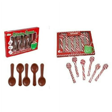 Candy Cane Spoon Bundle - 6 Peppermint Flavored Edible Peppermint ...