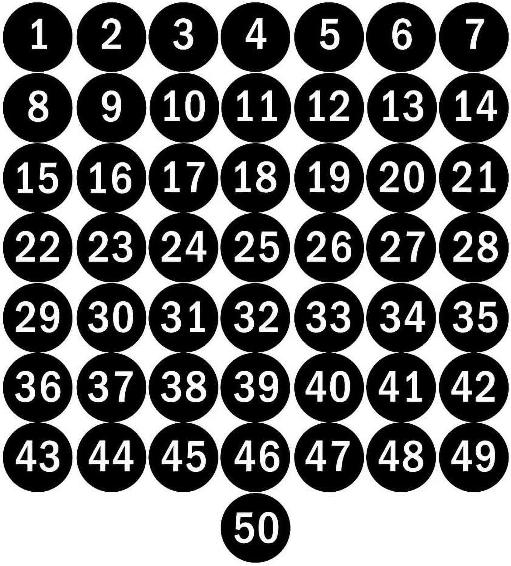 NAVADEAL 2" & 3” Round Number 1-50 Adhesive Stickers in Blue, Red ...