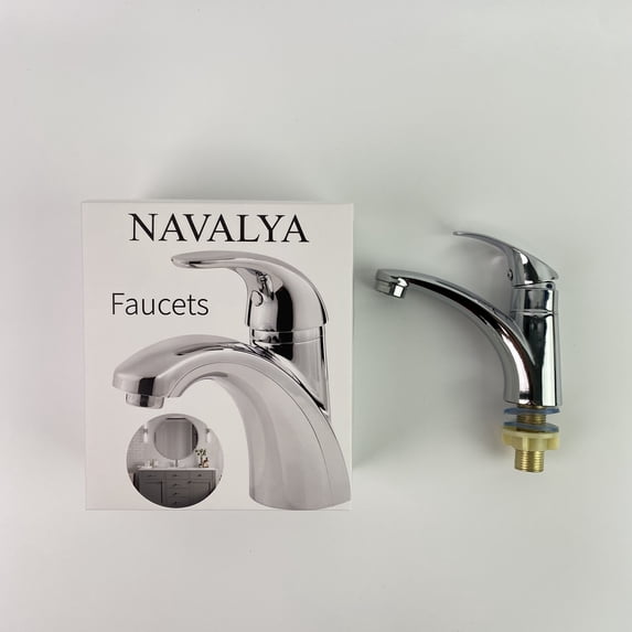 NAVALYA Faucets,Single Handle Bathroom Sink Faucet 1 Hole Polished ...