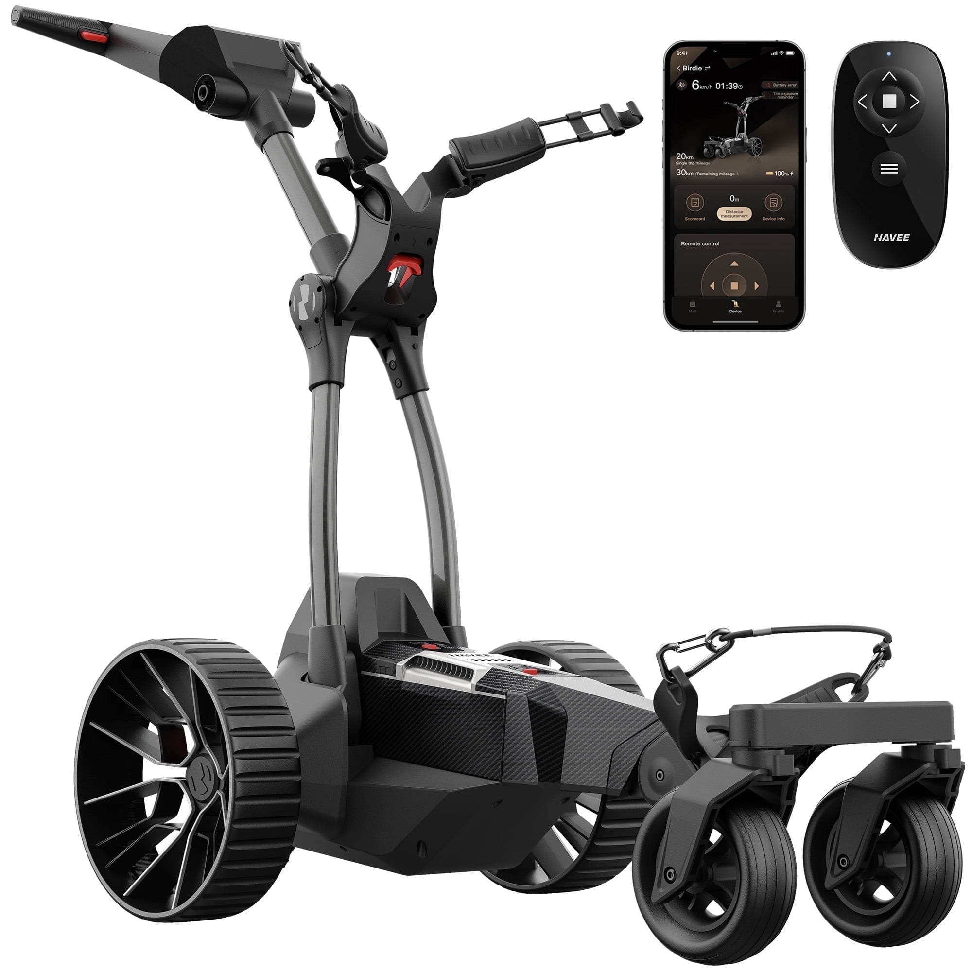 Navee Birdie 3 Electric Golf Cart - 36 Hole Battery,Remote Control ...