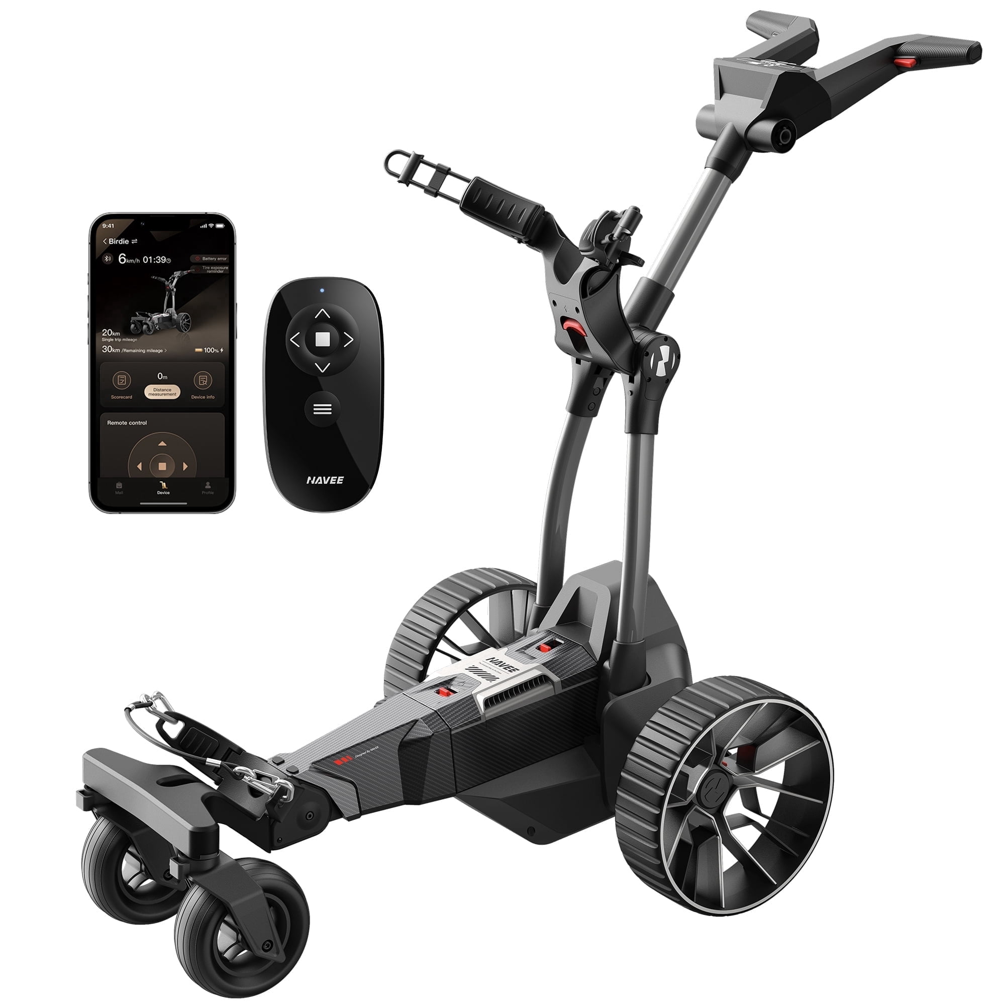 NAVEE, Birdie 3 Electric Golf Cart, 36 Hole Battery, Remote Control ...