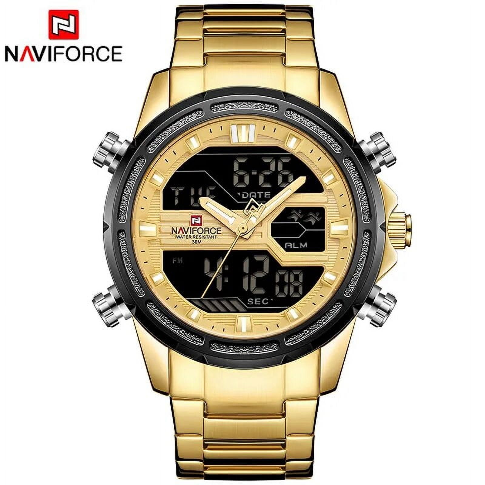 NAVIFORCE Luxury Brand Men Sports Watches Men's Quartz LED Digital ...