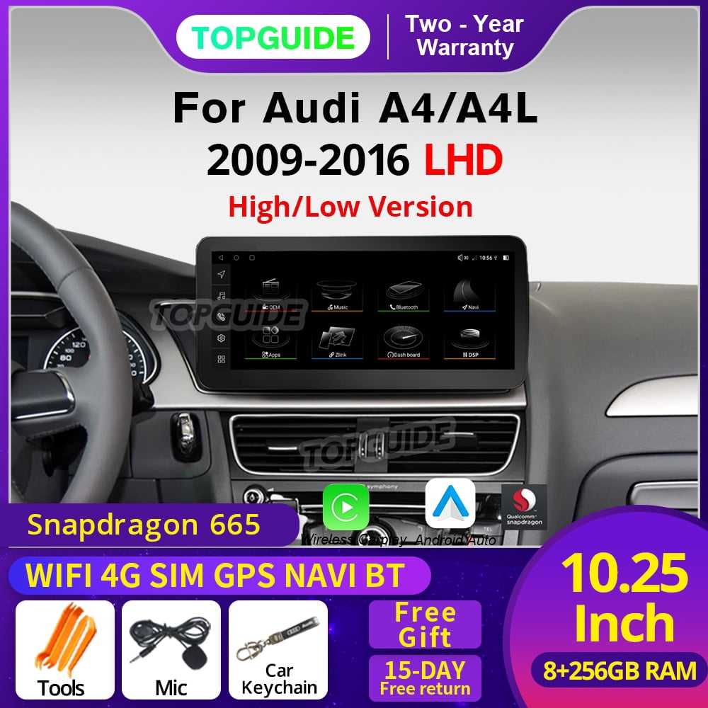 NAVIGUIDE 10.25'' Android 12.0 Car Radio For Audi A4 A4L A5 2009-2017 Multimedia Player GPS ...