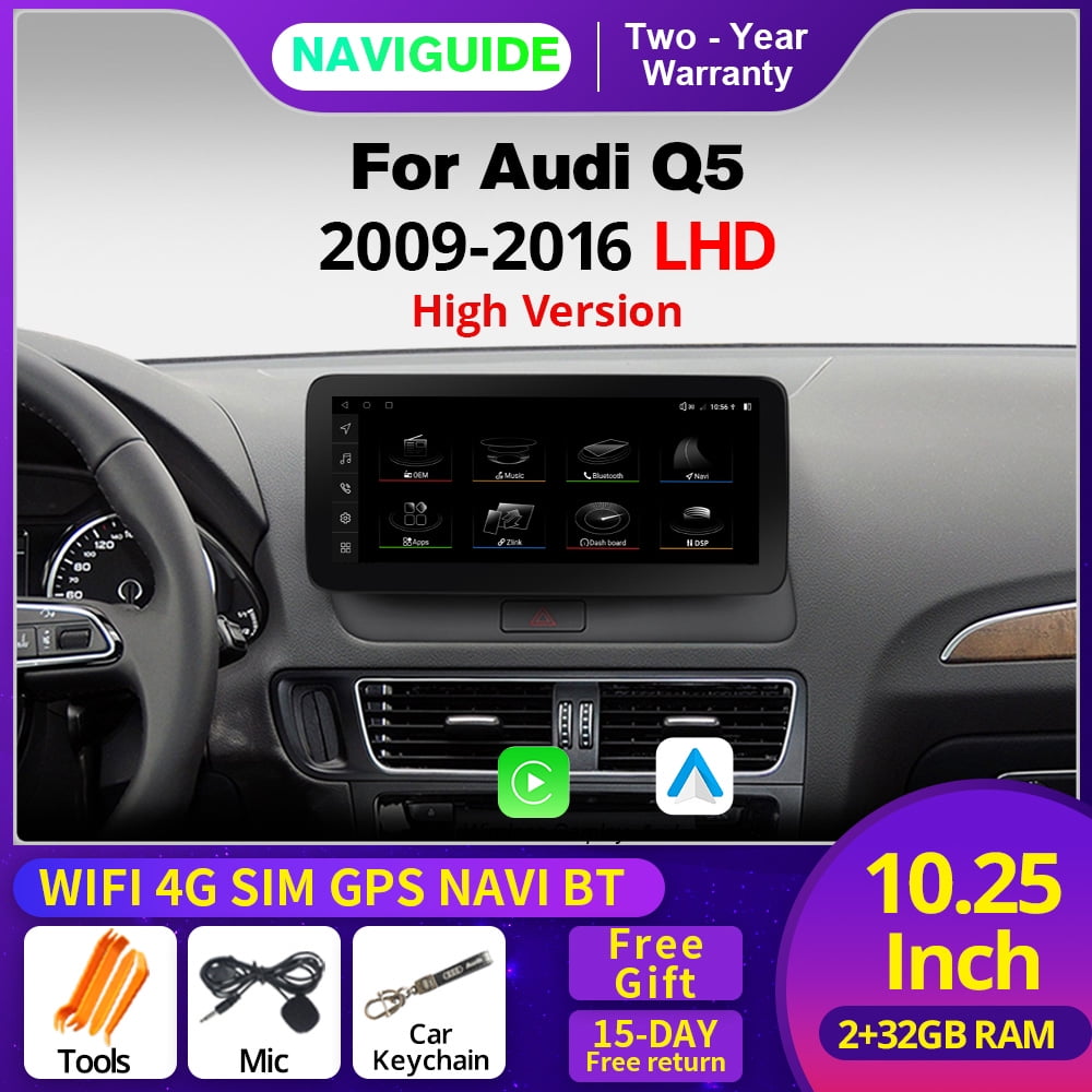 NAVIGUIDE 10.25'' Android 12.0 CarPlay, Audi Q5 '09-'16 LHD Car Radio, GPS 4G WiFi Stereo Head ...