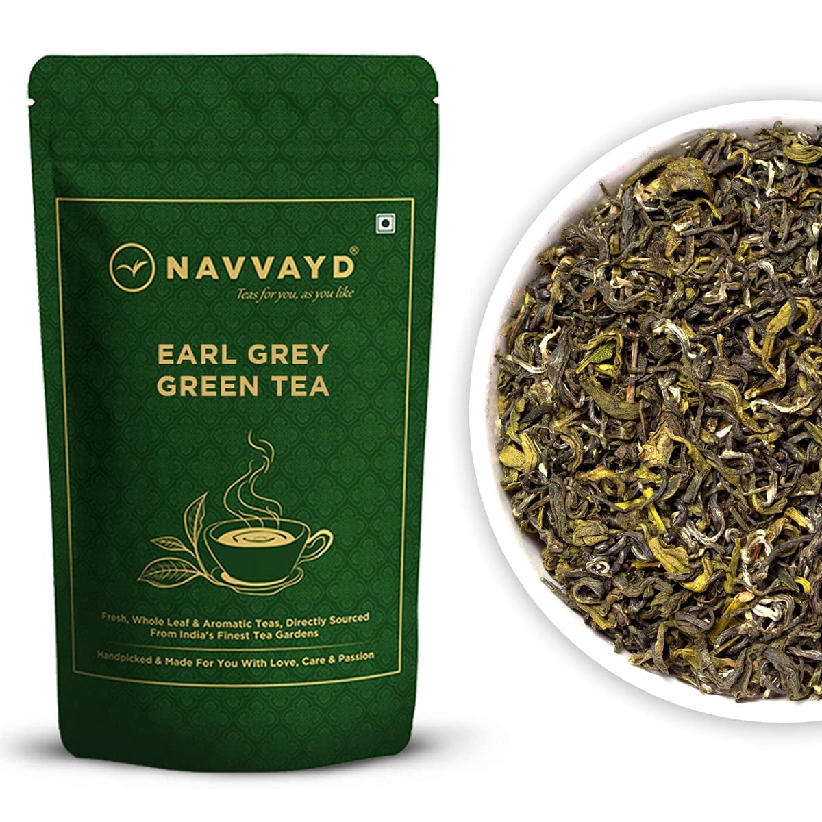 NAVVAYD Earl Grey Green Tea, 100g, Delicious & Healthy Natural Loose ...