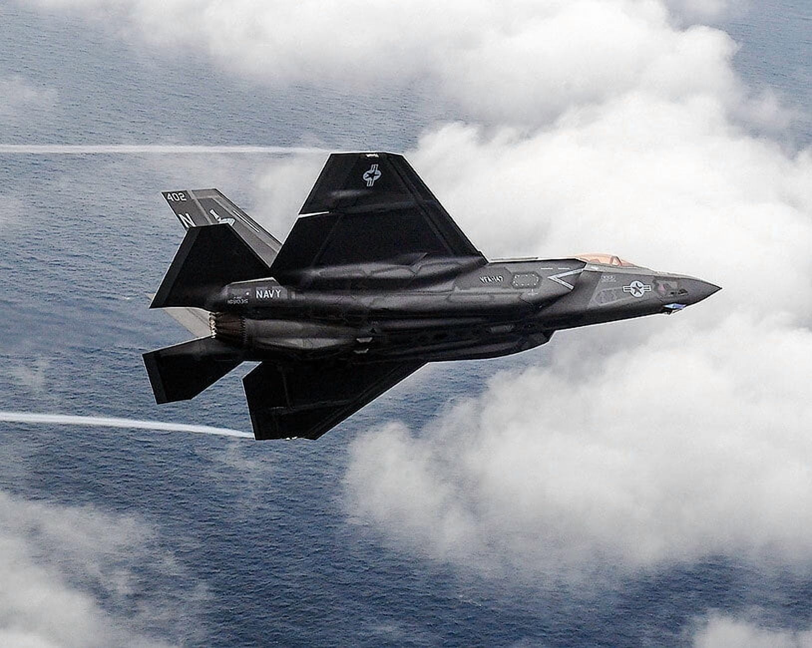 Navy F-35C Lightning II above Florida clouds - 24x36 Inch Laminated ...