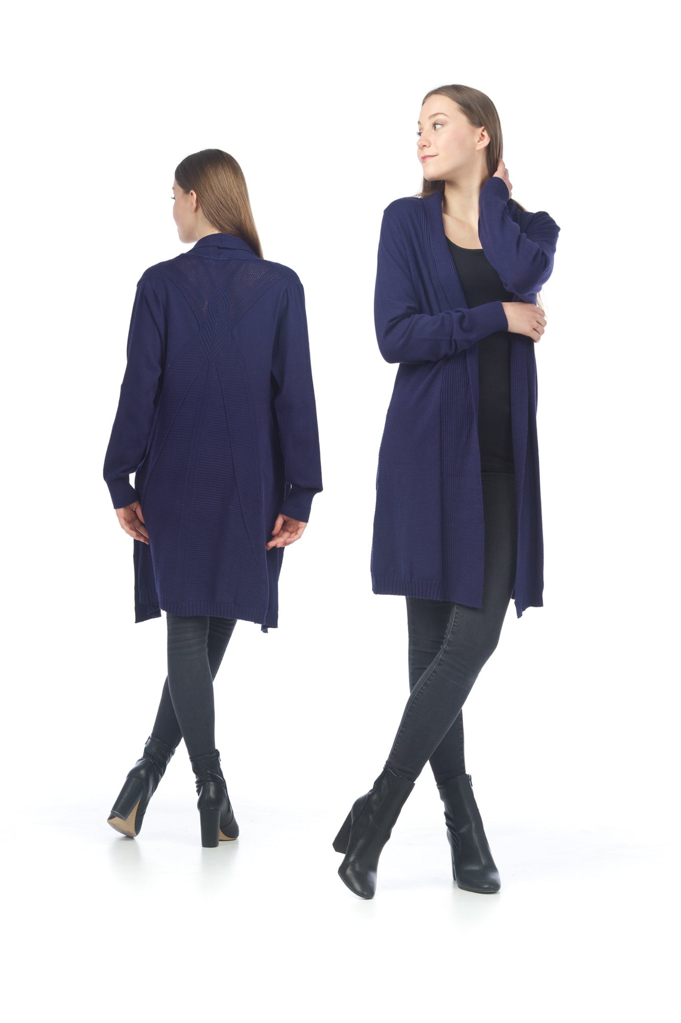 Papillon - Navy Ribbed Back Design Cardigan - ST02314 NAVY XL ...