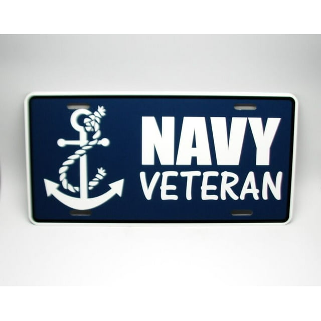 NAVY VETERAN METAL CAR LICENSE PLATE. U.S. NAVY ANCHOR CAR NOVELTY ...