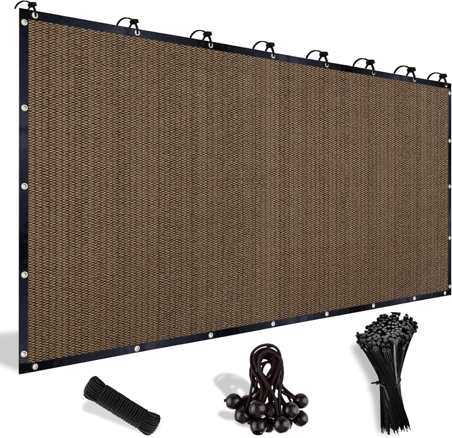 NAWAY 12'X20' 200GSM HDPE Mesh Sun Shade Canopy with Grommets,90% UV ...