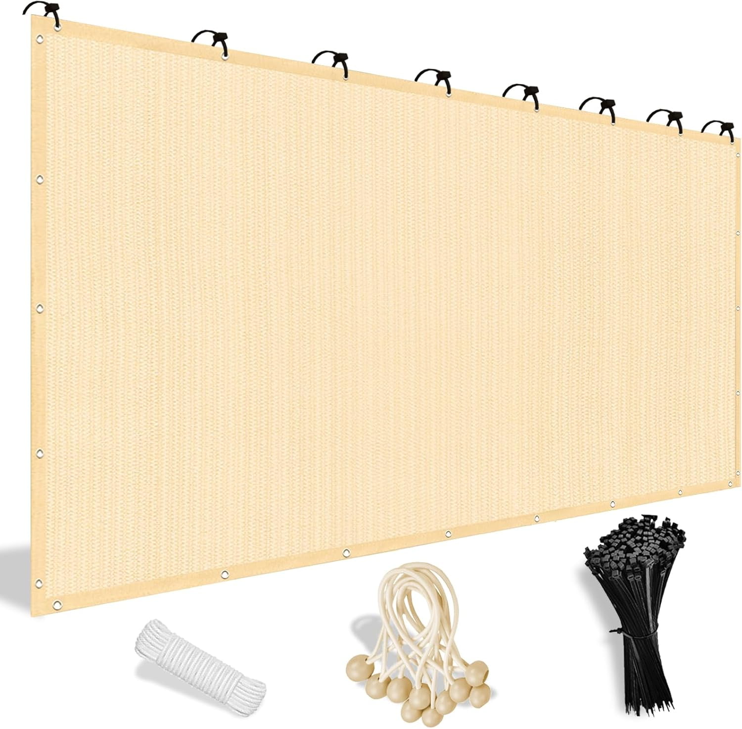 NAWAY 12'X20' Sun Shade Cloth with Grommets,90% UV Protection Mesh Tarp Sun Screens for Patio ...