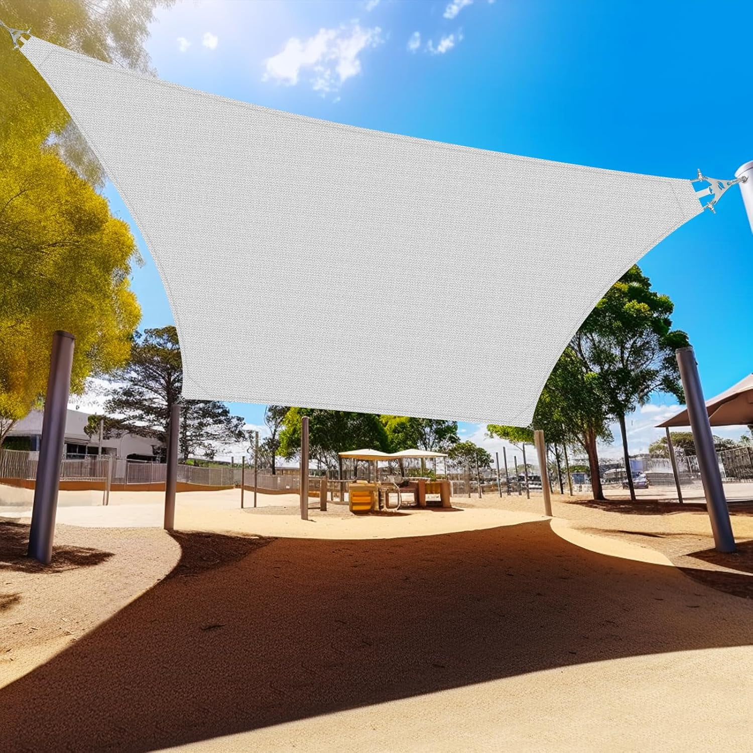 NAWAY 26'X26' Rectangle Shade Sail with Super Rings, 260GSM Heavy Duty ...