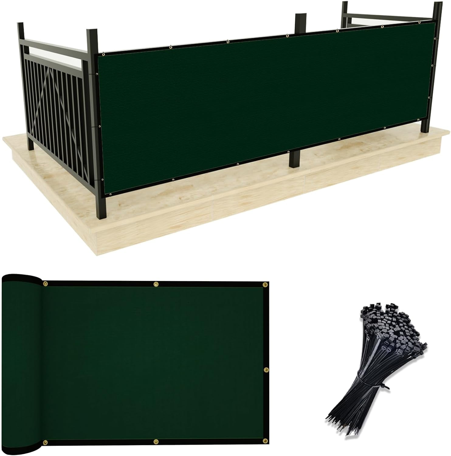 NAWAY 3'X10' Custom Size Privacy Screen Fence Heavy Duty Fencing Mesh ...