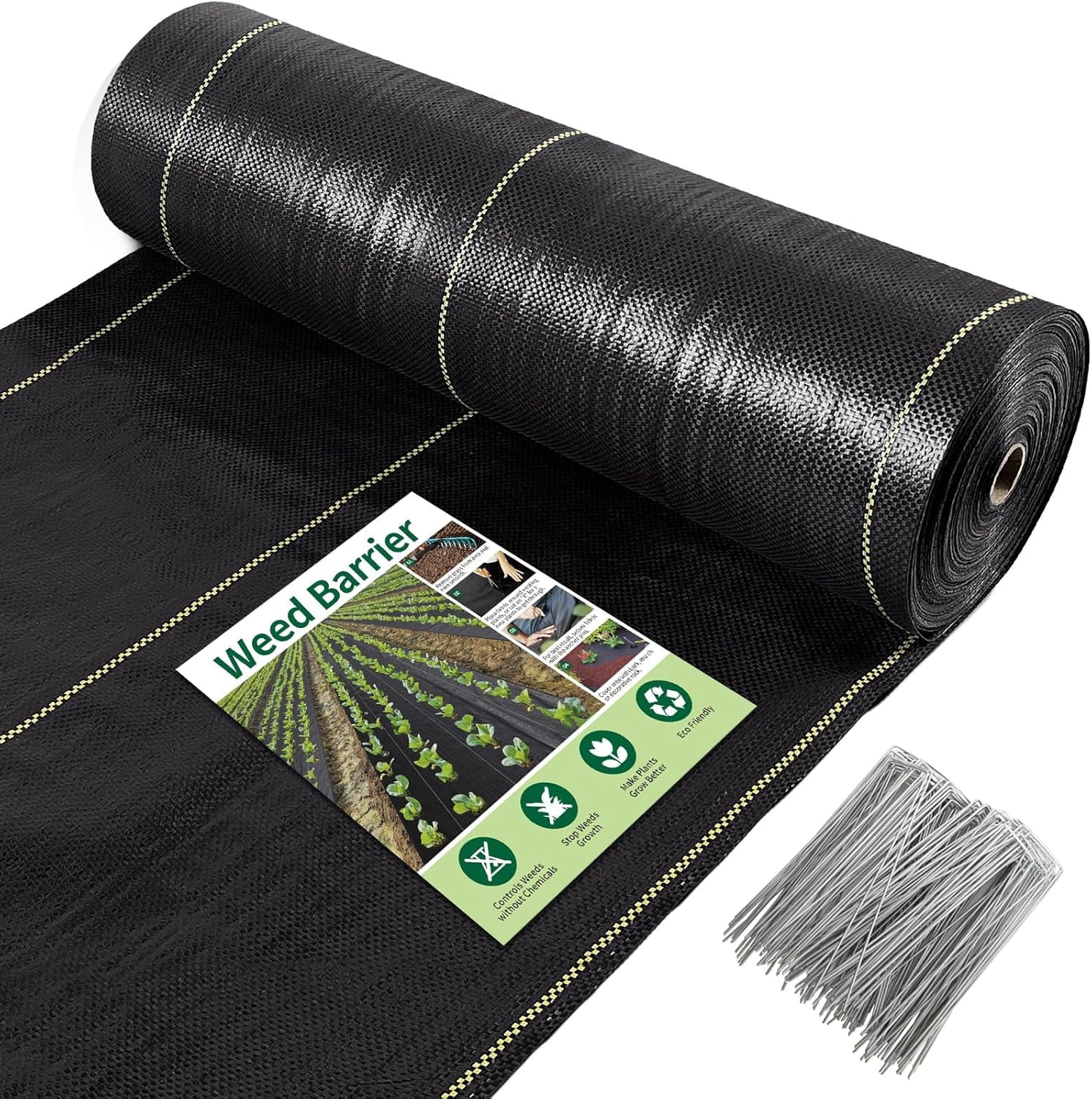 NAWAY 3'x300'Premium Weed Barrier Landscape Fabric Heavy Duty 3.5OZ ...