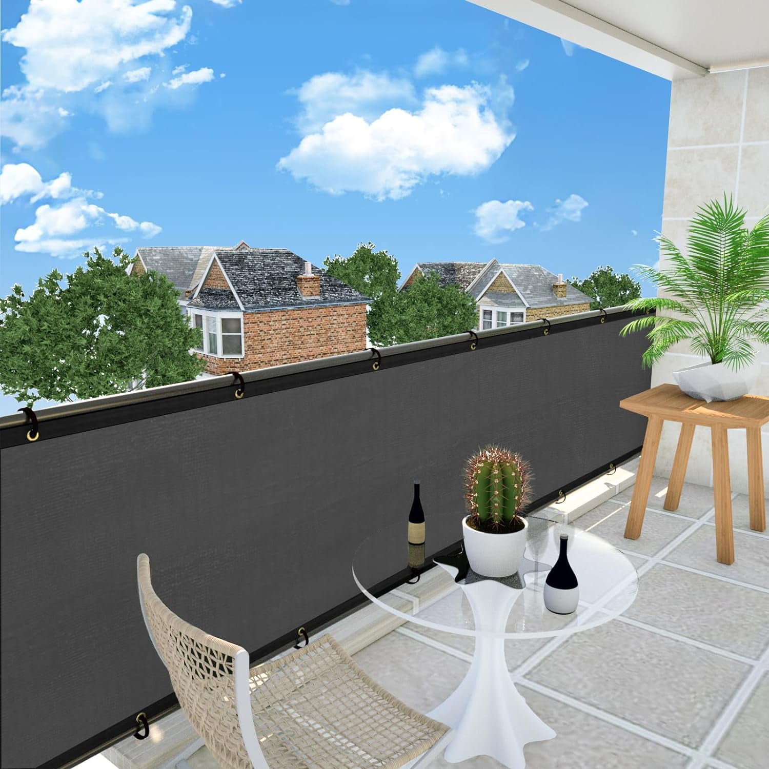 NAWAY 5'X18' Custom Size Privacy Screen Fence Heavy Duty Fencing Mesh Shade Net Cover for Wall ...