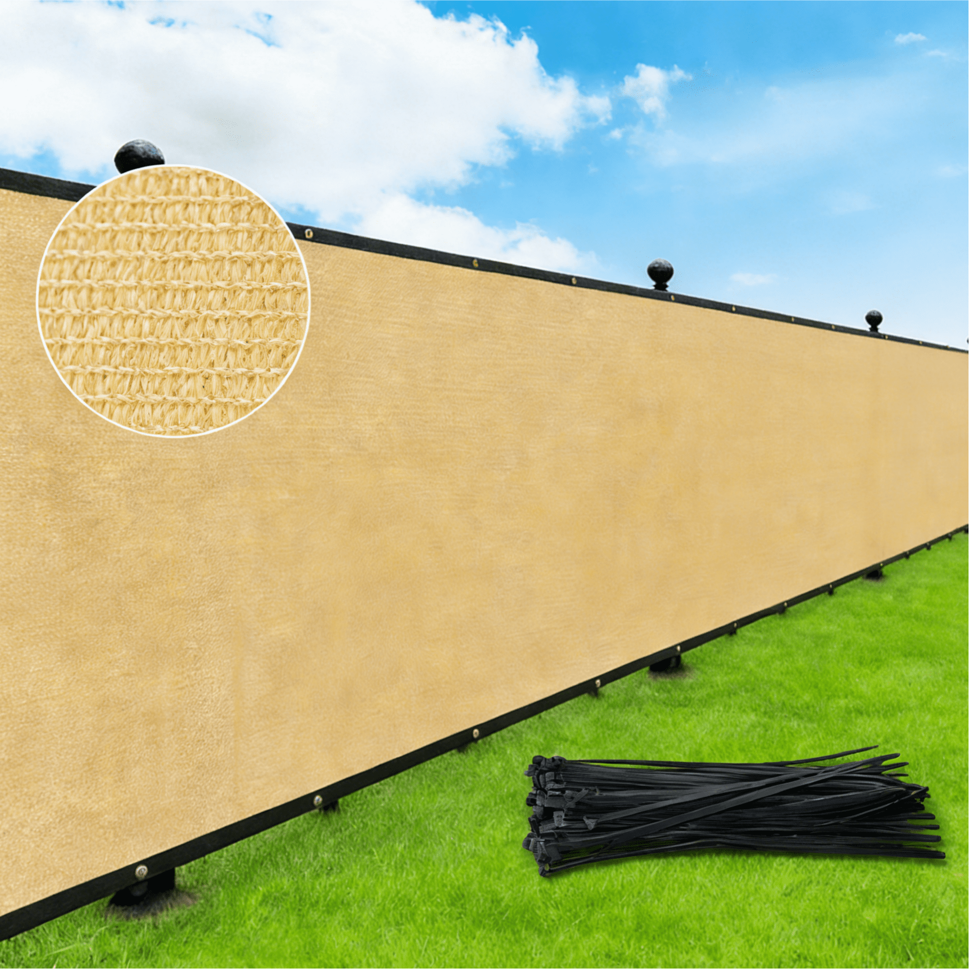 NAWAY 5'X50' Custom Size Heavy Duty Privacy Screen Fence Mesh Shade Net ...