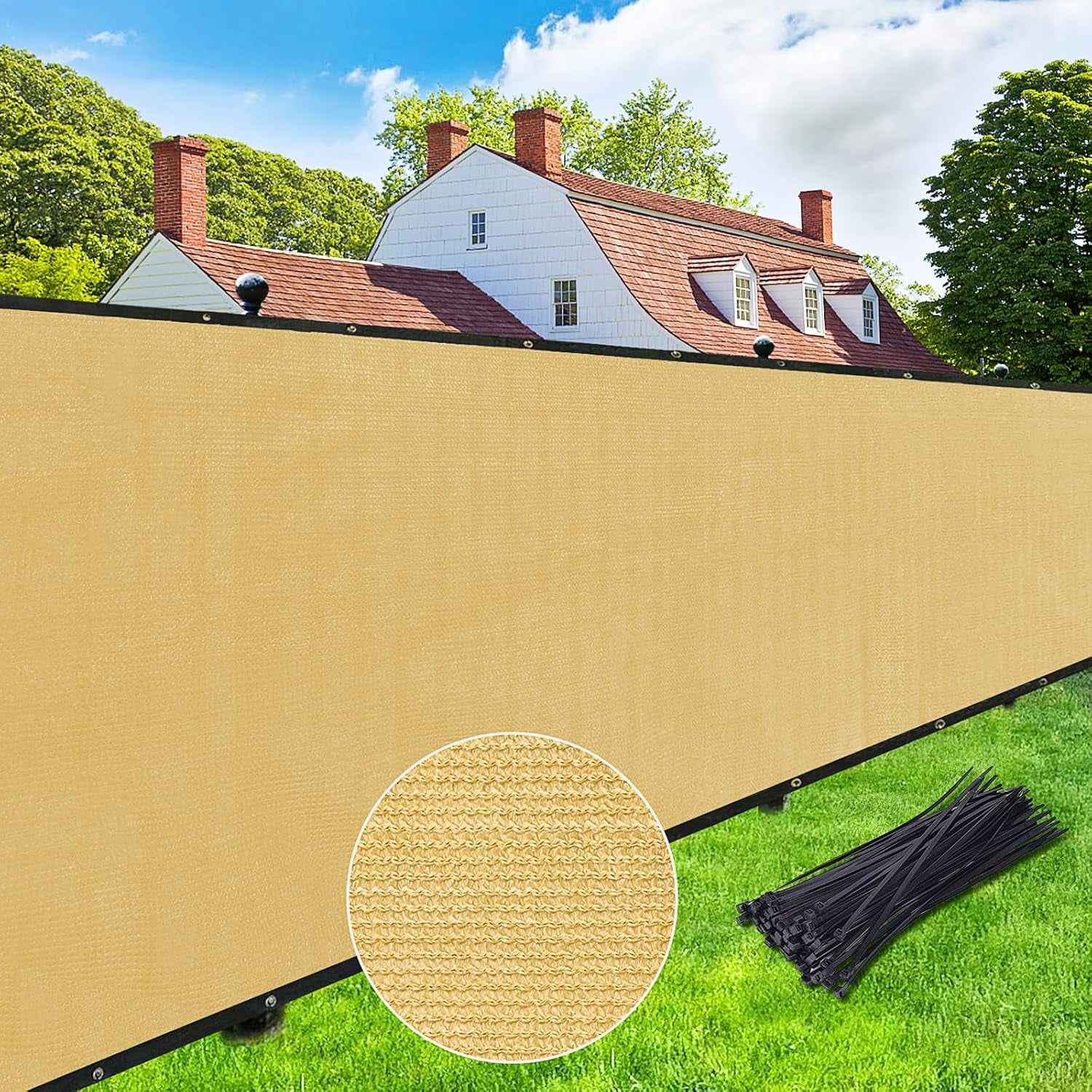 NAWAY 5'X9' Custom Size Privacy Screen Fence Heavy Duty Fencing Mesh Shade Net Cover for Wall ...