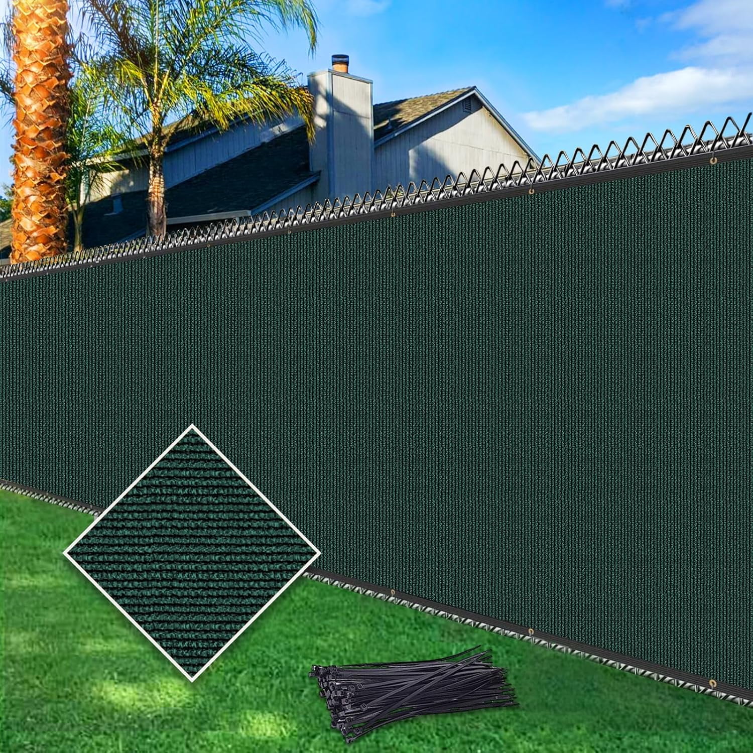NAWAY 6'X4' Custom Size Privacy Screen Fence Heavy Duty Fencing Mesh Shade Net Cover for Wall ...