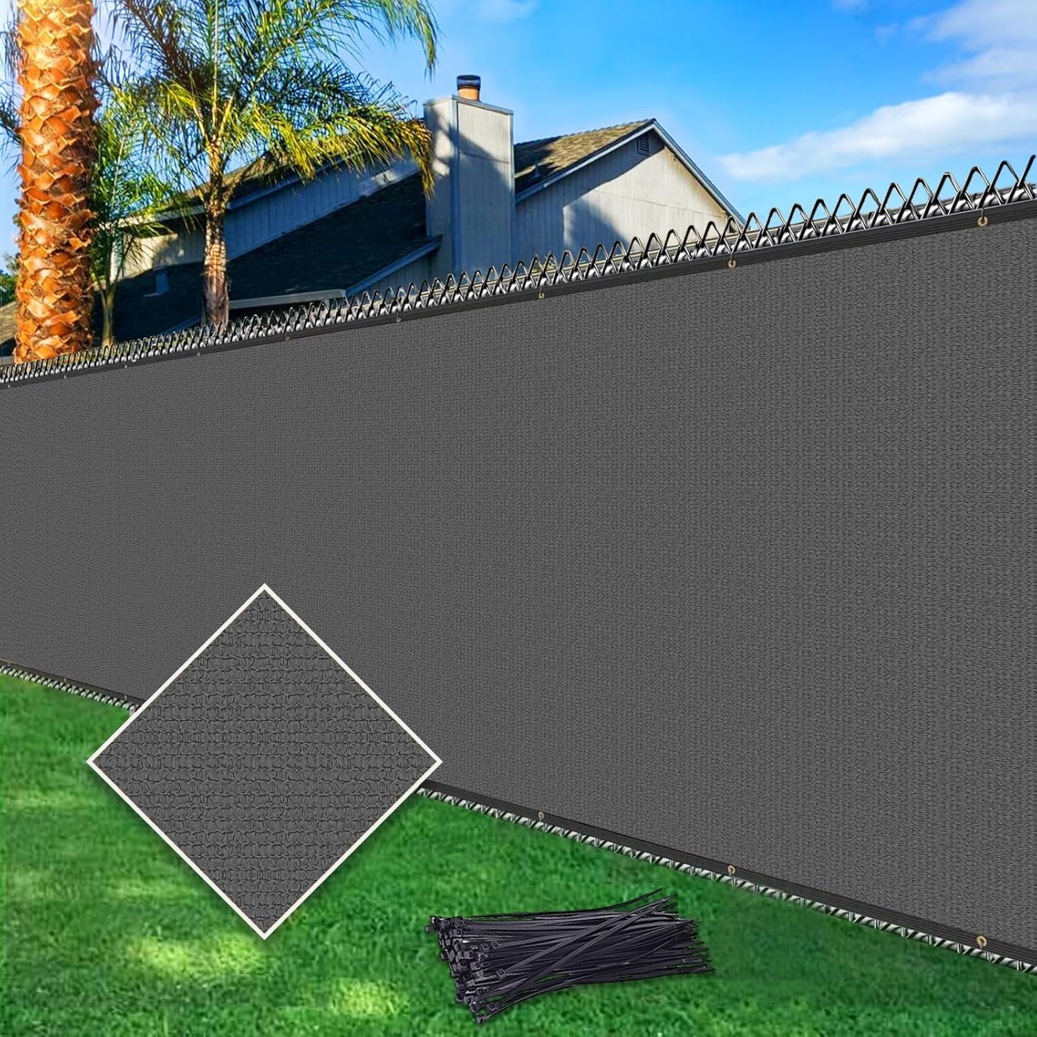 NAWAY 6'X40' Custom Size Privacy Screen Fence Heavy Duty Fencing Mesh ...