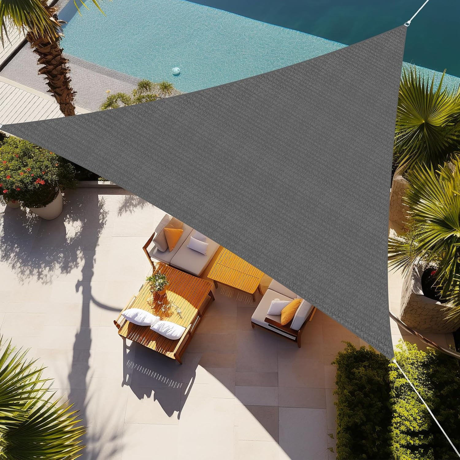 NAWAY Curved Triangle Custom Sun Shade Sail 32'X32'X32' Permeable ...