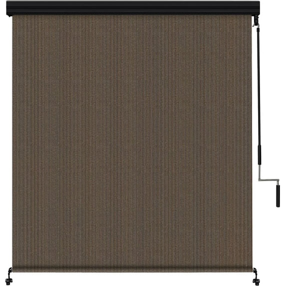 NAWAY Premium Outdoor Roller Shade,7FT X 8FT Patio Roll Up Blinds with Valance, Mocha - Walmart.com
