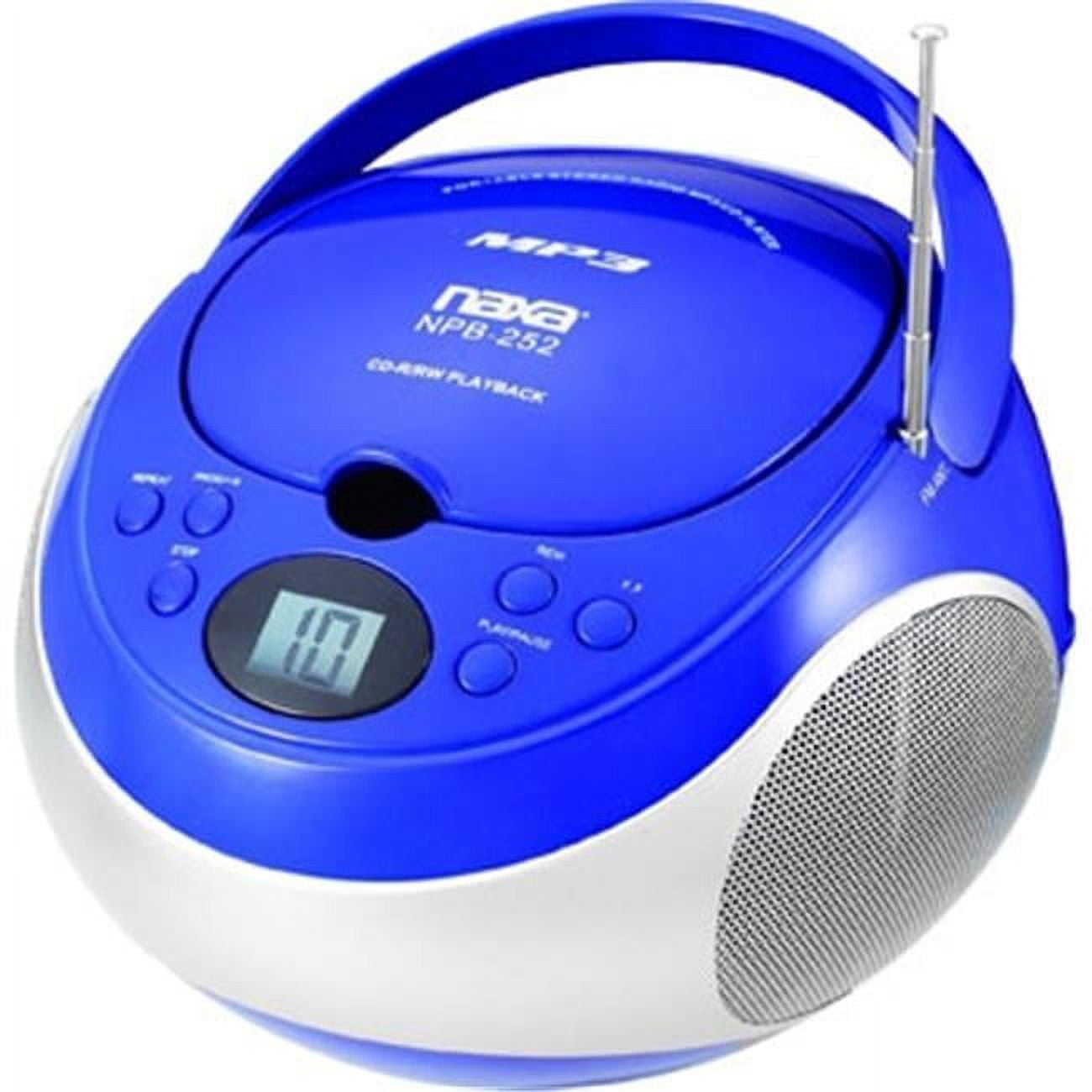 NAXA Portable MP3-CD Player with AM-FM Stereo Radio- Blue - Walmart.com